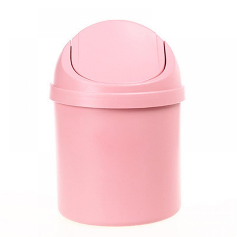 Uccdo Plastic Mini Trash Can, 0.7 Gallon, Swing-Top Lid, Desktop Waste ...