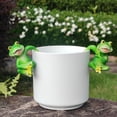 3 PCS Playful Frog Statues Pot Hugger Decorations for Plant, Miniature ...