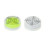 50 x 12mm Spirit Level Bubble Black Angle Clear Mini Round Leveller ...