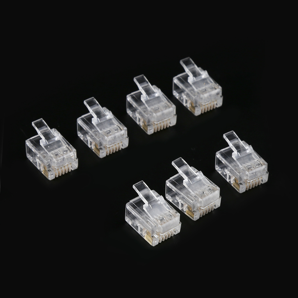 Buy 100pcs RJ12 6P6C Modular Cable Head Telephone Connectors Crystal Plugs Online at Lowest ...