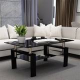 Coaster Company Modern Faux Marble and Glass 2 Tier Coffee Table, White - Walmart.com