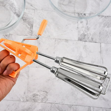 serony Hand Crank Egg Beater Stainless Steel Rotary Hand Whisk Steel ...