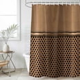 66x72 Inch Shower Curtains for Bathroom, Brown Metal Hole Fabric Bath ...