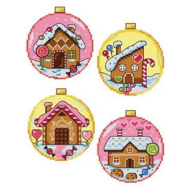 "Gingerbread Houses" 127CS Counted Cross-Stitch Kit - Walmart.com
