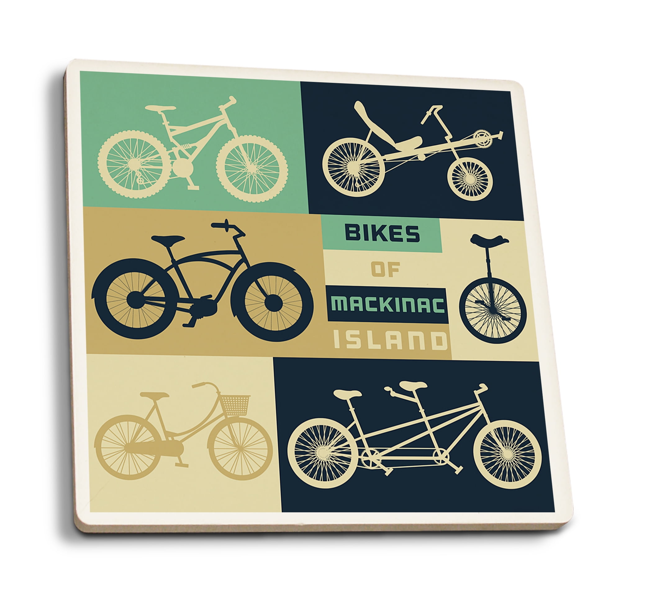Mackinac Island, Michigan, Bikes of Mackinac Island, Vector Diagram ...