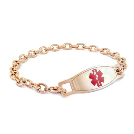MedicEngraved Surgical 316L Stainless Steel Medical ID 5mm Rose Gold ...