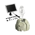 Japceit Solar Granite Bird Bath, Realistic Stone Look Fountain, Outdoor ...
