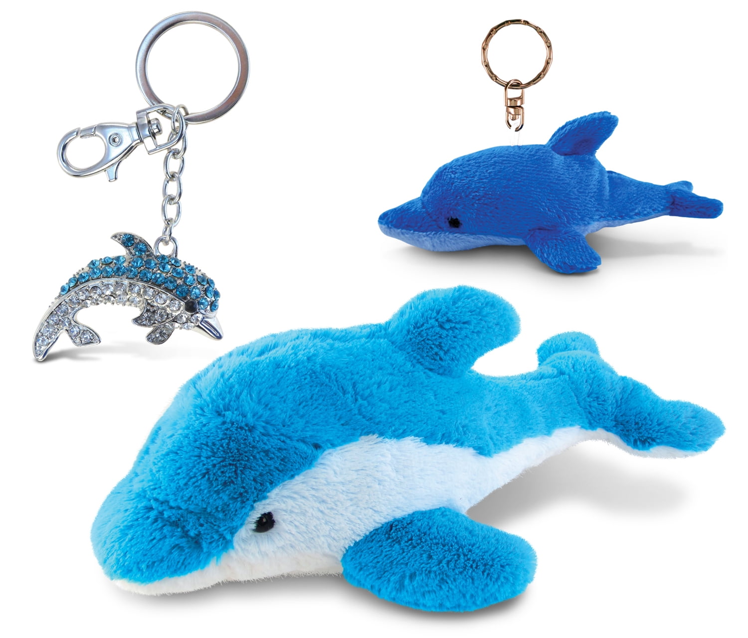 Puzzled Dolphin Super Soft Plush, Plush Keychain and Sparkling Charm ...