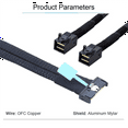 PCIE Gen5 MCIO 8X to Mini SAS HD SFF 8643 High Speed Cable 1M - Walmart.com