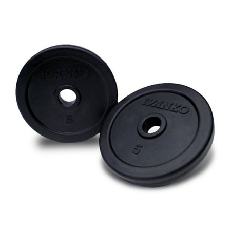 IVANKO Rubber 5 Lb. Plates (RUB-5 PAIR) for 1" and 1-1/16" bars ...