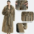 DEBIMY Women Luxury Faux Fox Fur Coat Tip-Dyed Lapel Shawl Overcoat ...