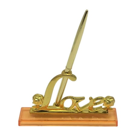 White Feather Signing Pen with Plated Metal Wedding Pen Set | Walmart ...