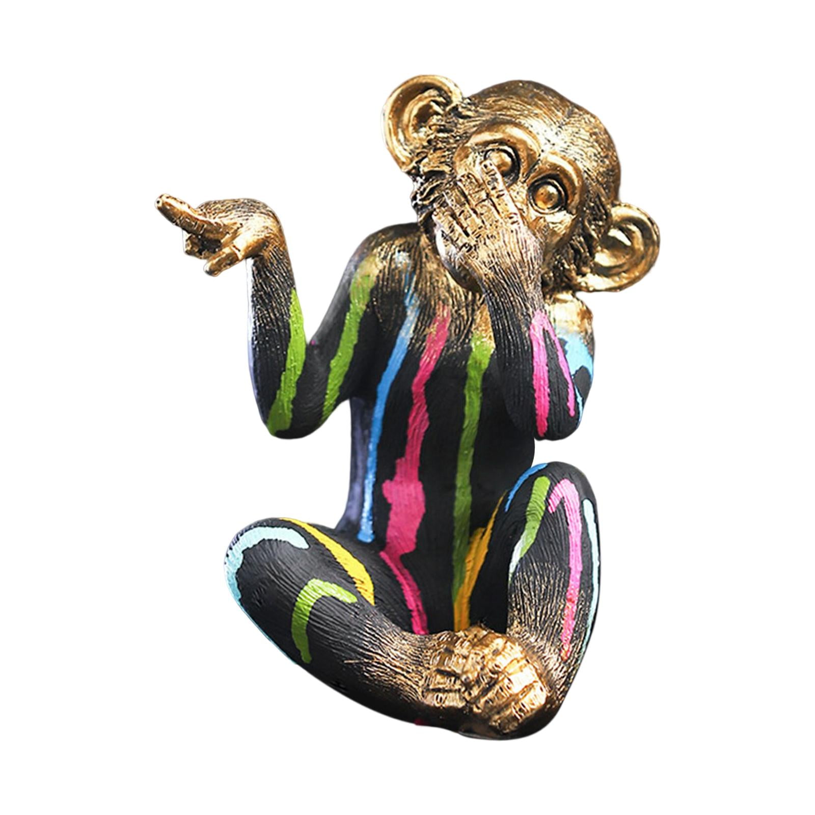 Monkey Ornament Animal Figurines Resin Craft for TV Stand, Home Office ...