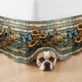Blue Butterfly Sunflower Bed Skirt Bed Skirts Queen Size 16 Inch Drop ...