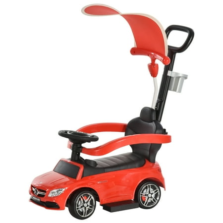 Aosom 3 in 1 Officially Licensed Push Ride on Car for Toddlers Stroller ...