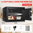 1.2 Cubic Feet Fireproof Digital Keypad Safe Box with Removable Shelf ...