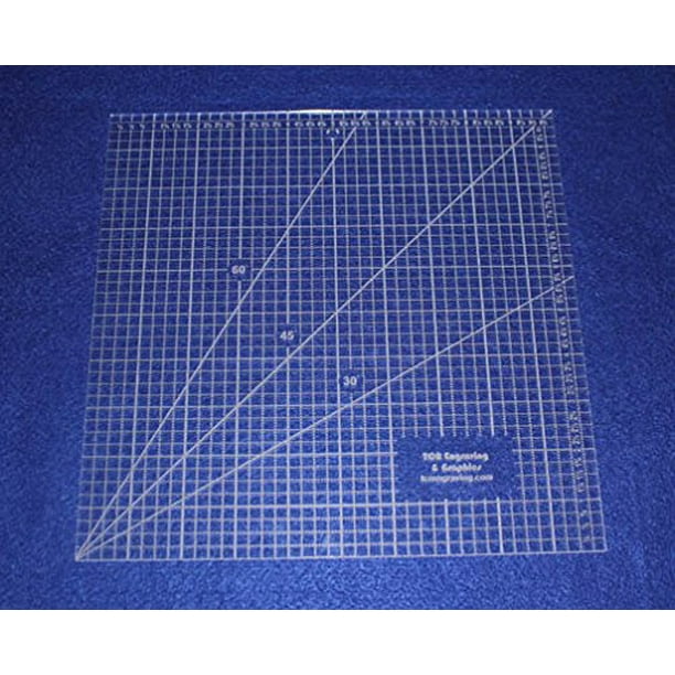 Square Ruler 10". - Clear Acrylic - Quilting/Sewing - Template 1/8 ...