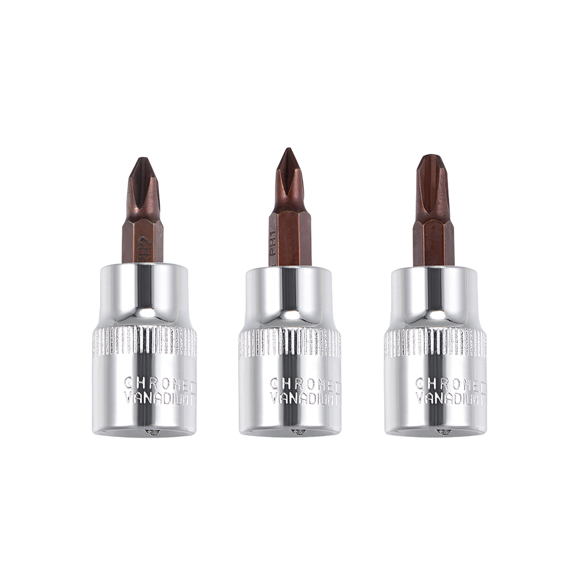 Uxcell 3/8" Drive x PH1 - PH3 Phillips Bit Socket Set, S2 Steel Bits ...