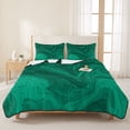 Abstract Green Water Ripple 3 Pieces Quilt Set,1 Quilt with 2 Shams ...