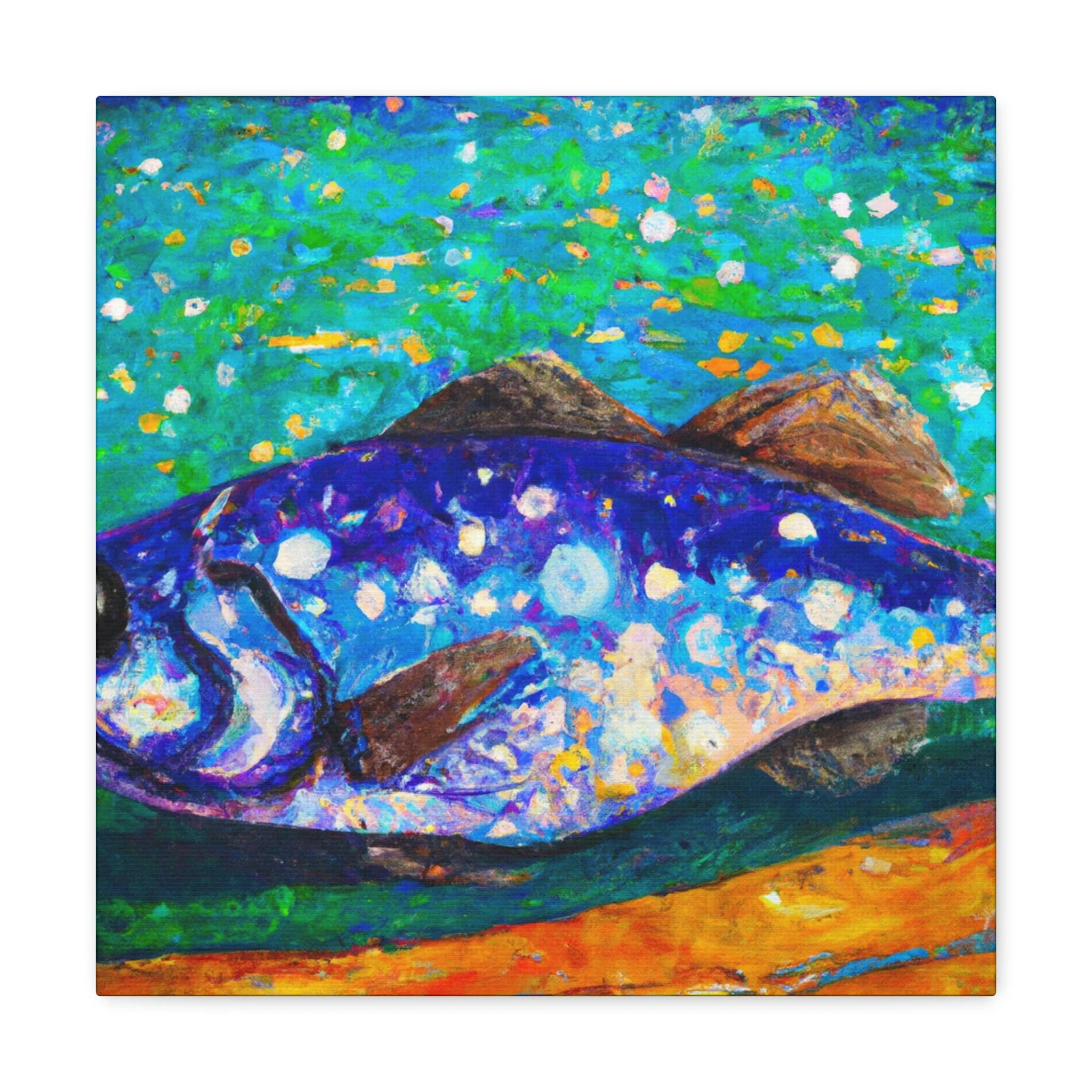 Bass in Pointillism - Canvas - Walmart.com