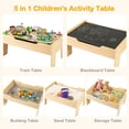 INFANS Train Table, 80 Pieces Wooden Kids Activity Toy Table Playset ...