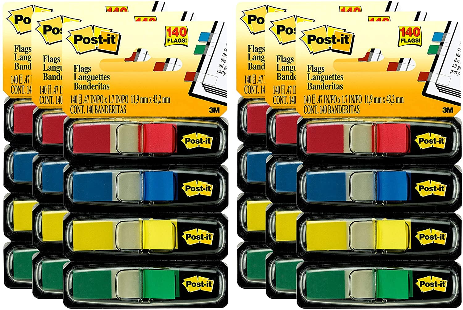 Post-it Flags Assorted Primary, Four Colors, 35 Flags Each Color, Red ...