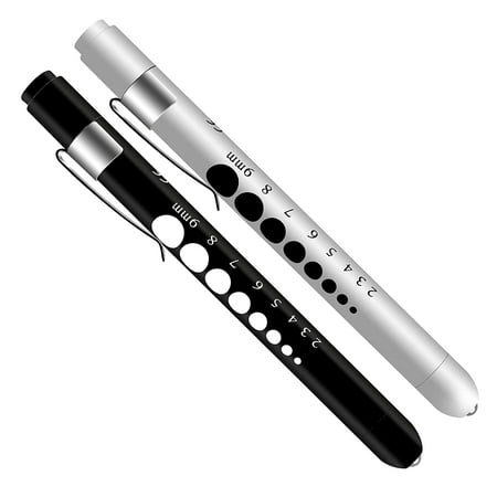 Tatum88 2 Pack Pen Light,Nurse Medical Reusable LED Penlight White ...