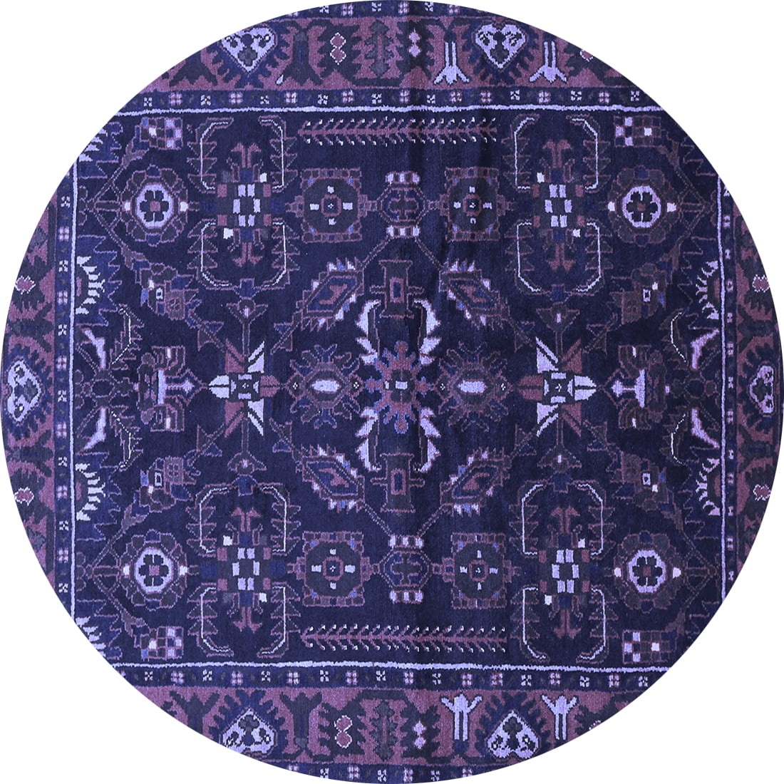 Ahgly Company Indoor Round Persian Blue Traditional Area Rugs, 6' Round ...