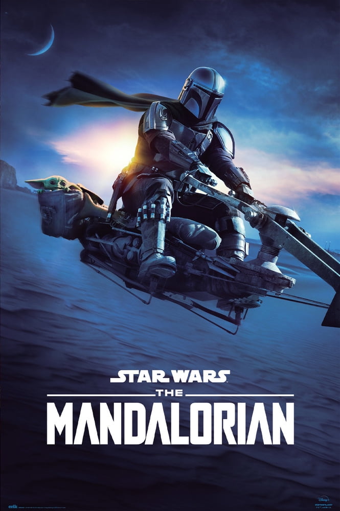 Star Wars: The Mandalorian - TV Poster (Mando On Speeder) (Size 24 x 36 ...