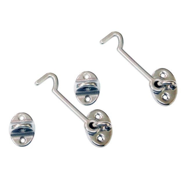 QCAA Marine Grade Stainless Steel 316 Cabin Hook Latch & Eye, 3", 2 ...