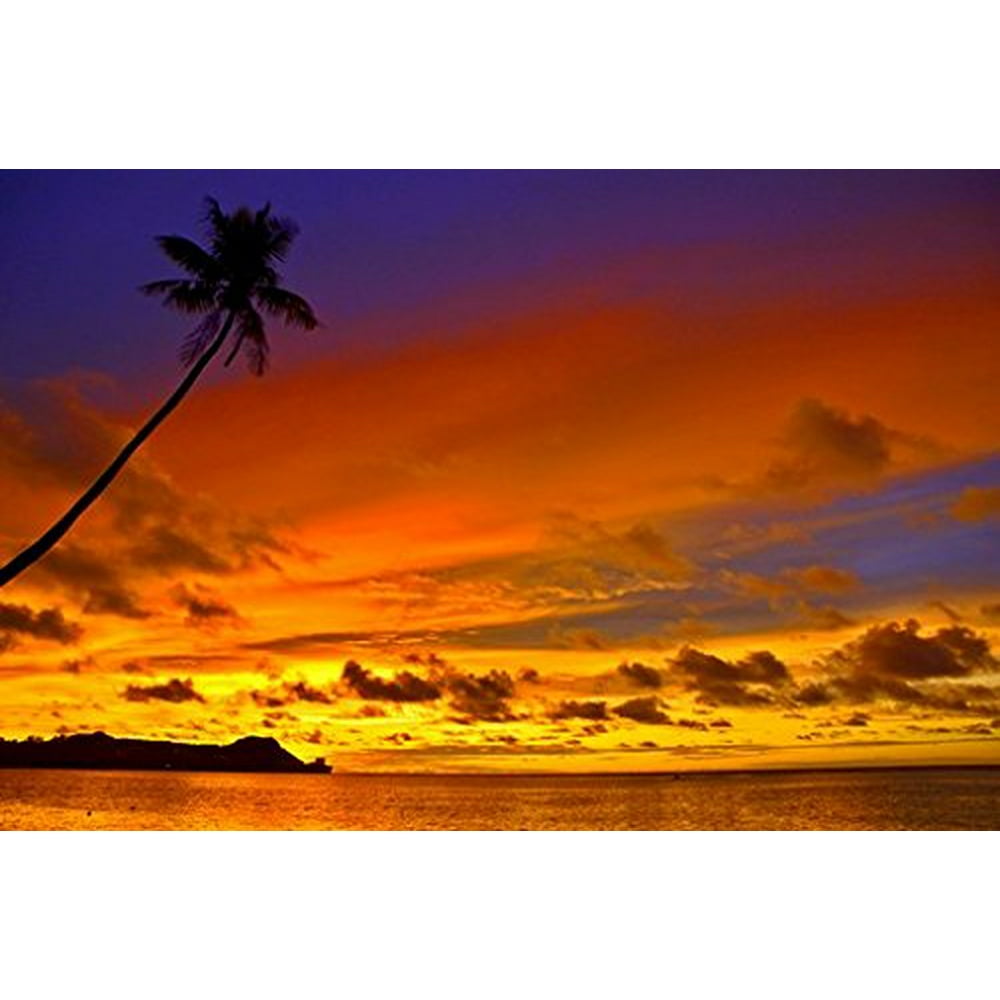 Tropical Paradise Poster Amazing Sunset Shot New 24x36 - Walmart.com ...