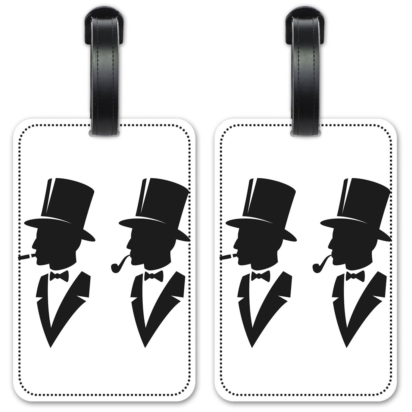 Man in a Top Hat - Luggage ID Tags / Suitcase Identification Cards ...