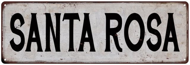SANTA ROSA Vintage Look Rustic Metal 8x24 Sign City State 108240041302 ...