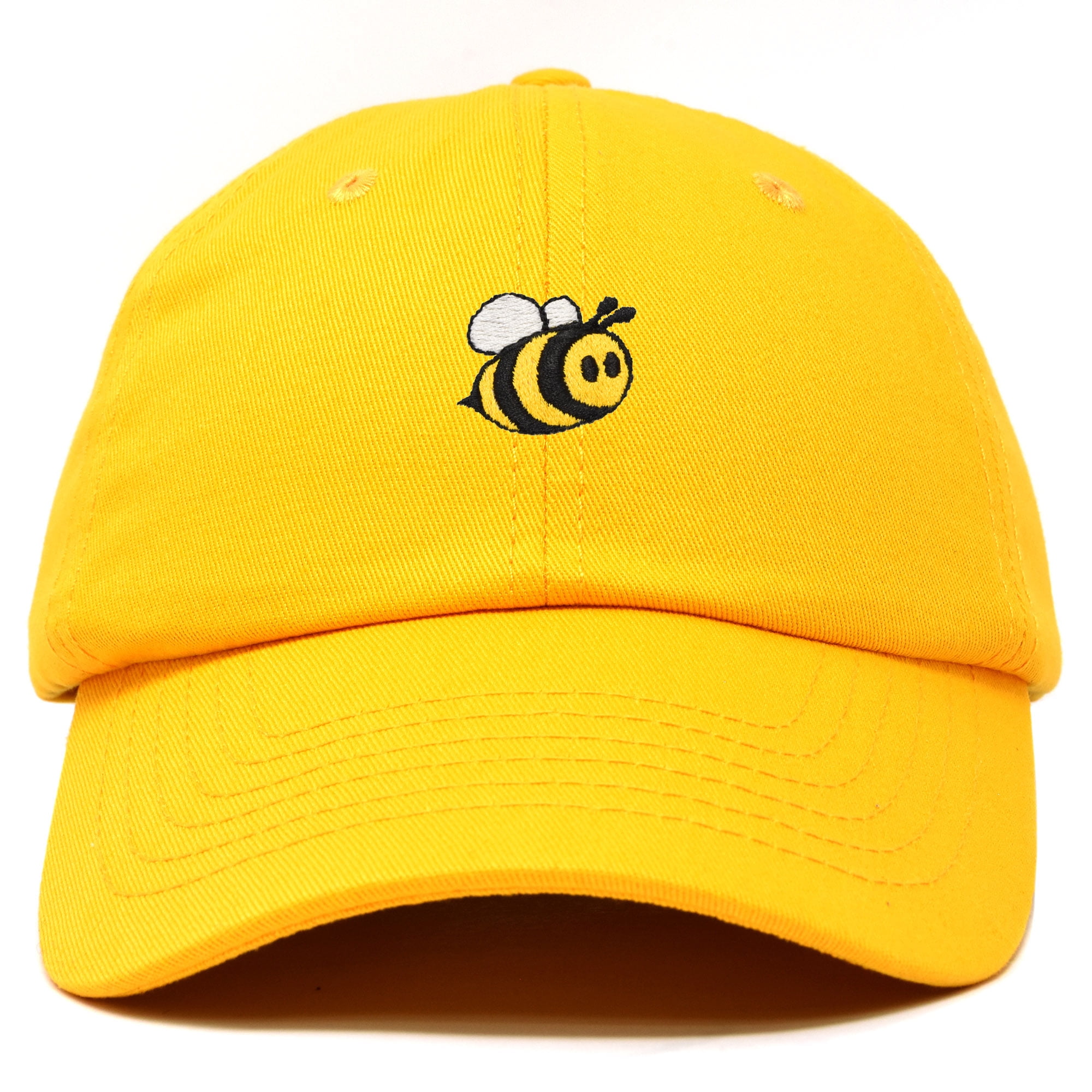 DALIX Bumble Bee Baseball Cap Dad Hat Embroidered Womens Girls in Gold ...
