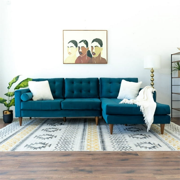Teal Velvet Sectional Sofa | Cabinets Matttroy
