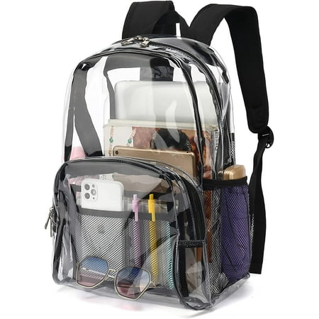 Clear Backpack School Bag Bookbag, Heavy Duty PVC Plastic Transparent ...