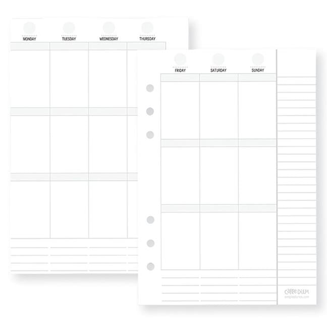 Simple Stories PE4948 Weekly Vertical Essentials Planner A5 Inserts ...