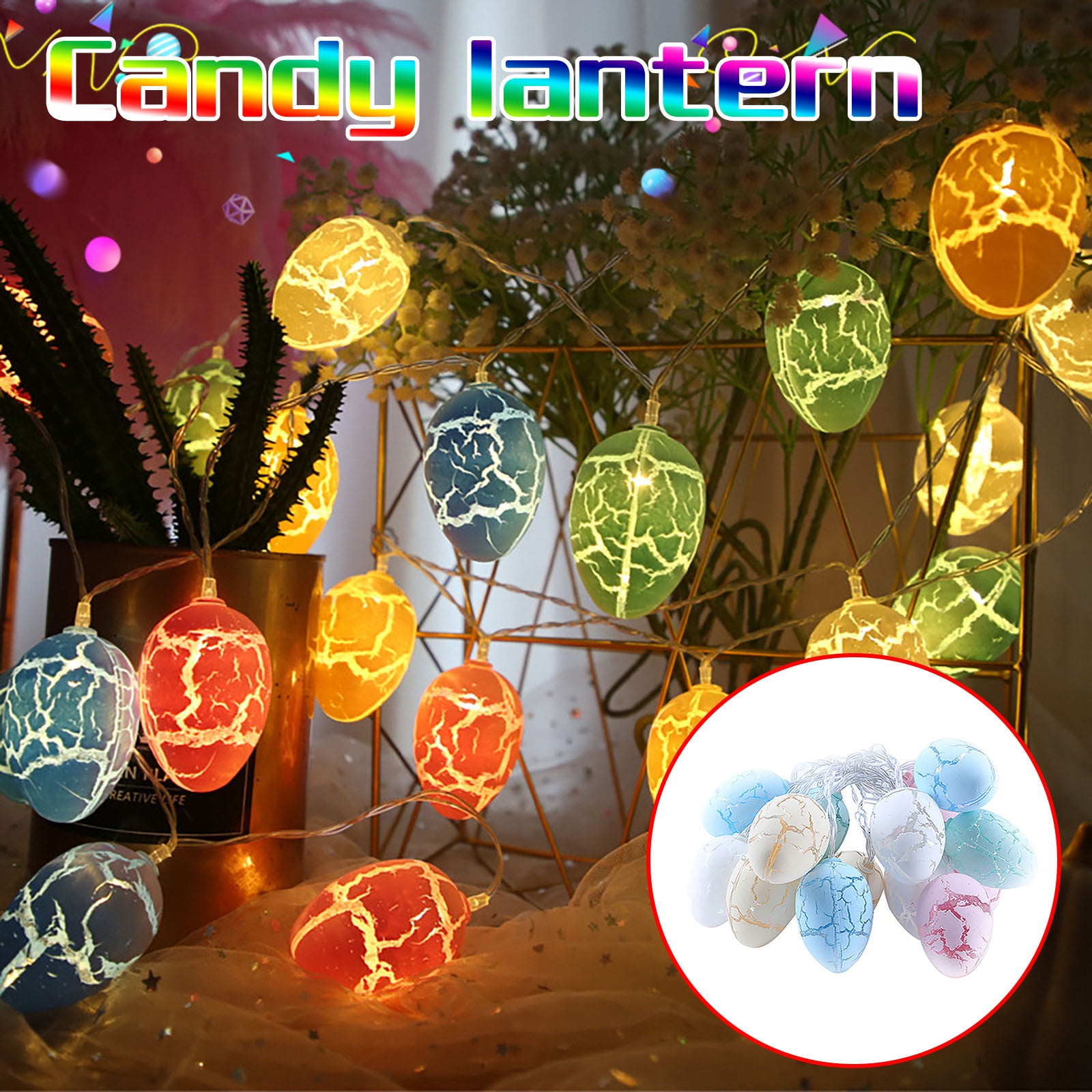 Thsue Easter Decorations Lights,Easter Eggs LED String Lights Battery ...