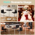 BarefHaven Bistro Pub Table Height Adjustable Round Bar Table 27.4-36 ...