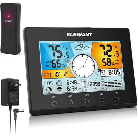 Wgthhk Wireless Weather Station, Digital Indoor Outdoor Thermometer ...