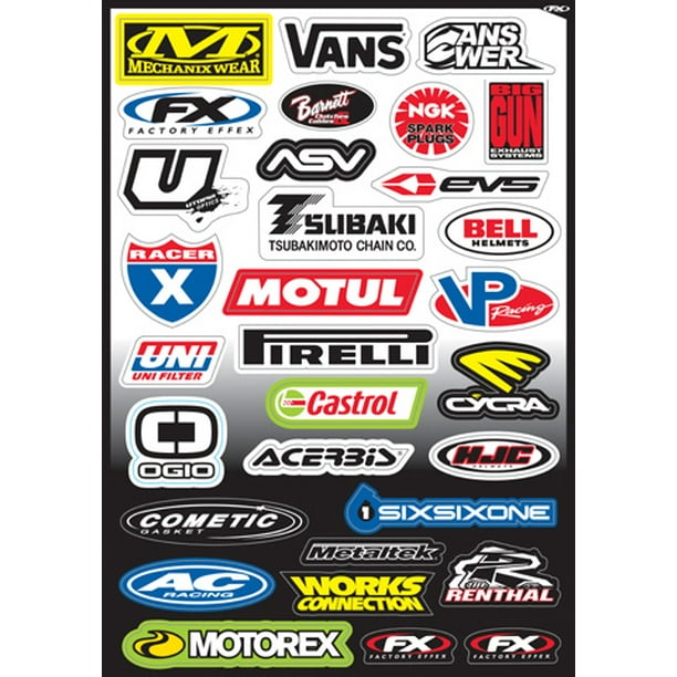 Factory Effex 10-68004 2015 Sponsor/Logo Sticker Sheets Sponsor Kit C ...