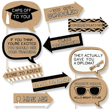 Big Dot of Happiness Funny Maroon Graduation Party Photo Booth Props ...