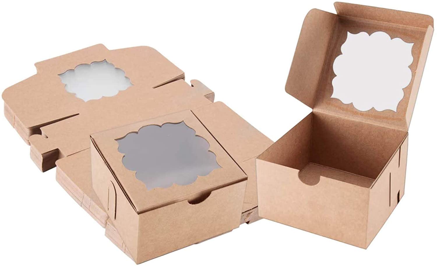 50 Pack Bakery Boxes with Window Pastry Boxes Dessert Boxes Treat Boxes ...