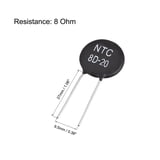 NTC Thermistor Resistors 8D-20 6A 8 Ohm Temperature Sensor 5 Pcs ...