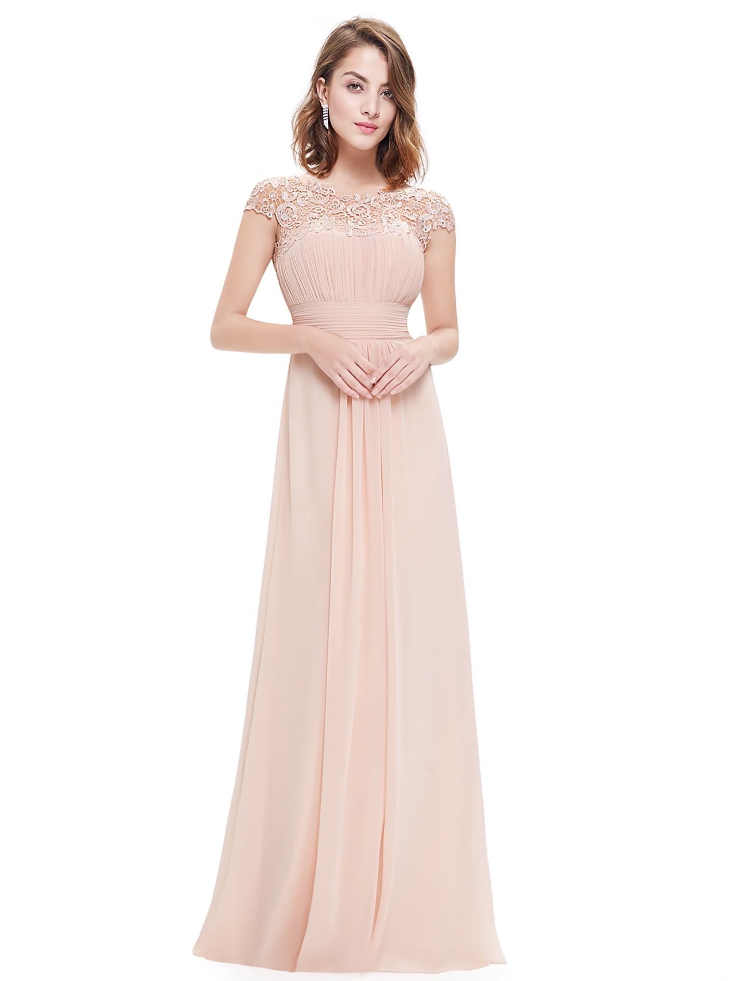 Ever Pretty Ever Pretty Womens Elegant Lacey Cap Sleeve Prom Gowns