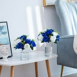 Silk Faux Rose Flower Balls - 10 Pack Royal Blue & White Artificial ...