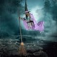 Outdoor Halloween Decorations 6FT Flying Witch Animated Hovering Witch ...