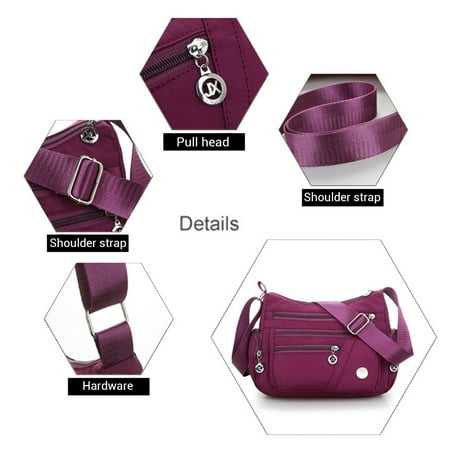 Multi Pocket Shoulder Bag Multi Pocket Larger Capacity Waterproof Nylon ...