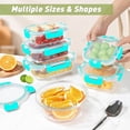 24 count Glass Storage Containers with , Airtight Glass Meal Prep ...
