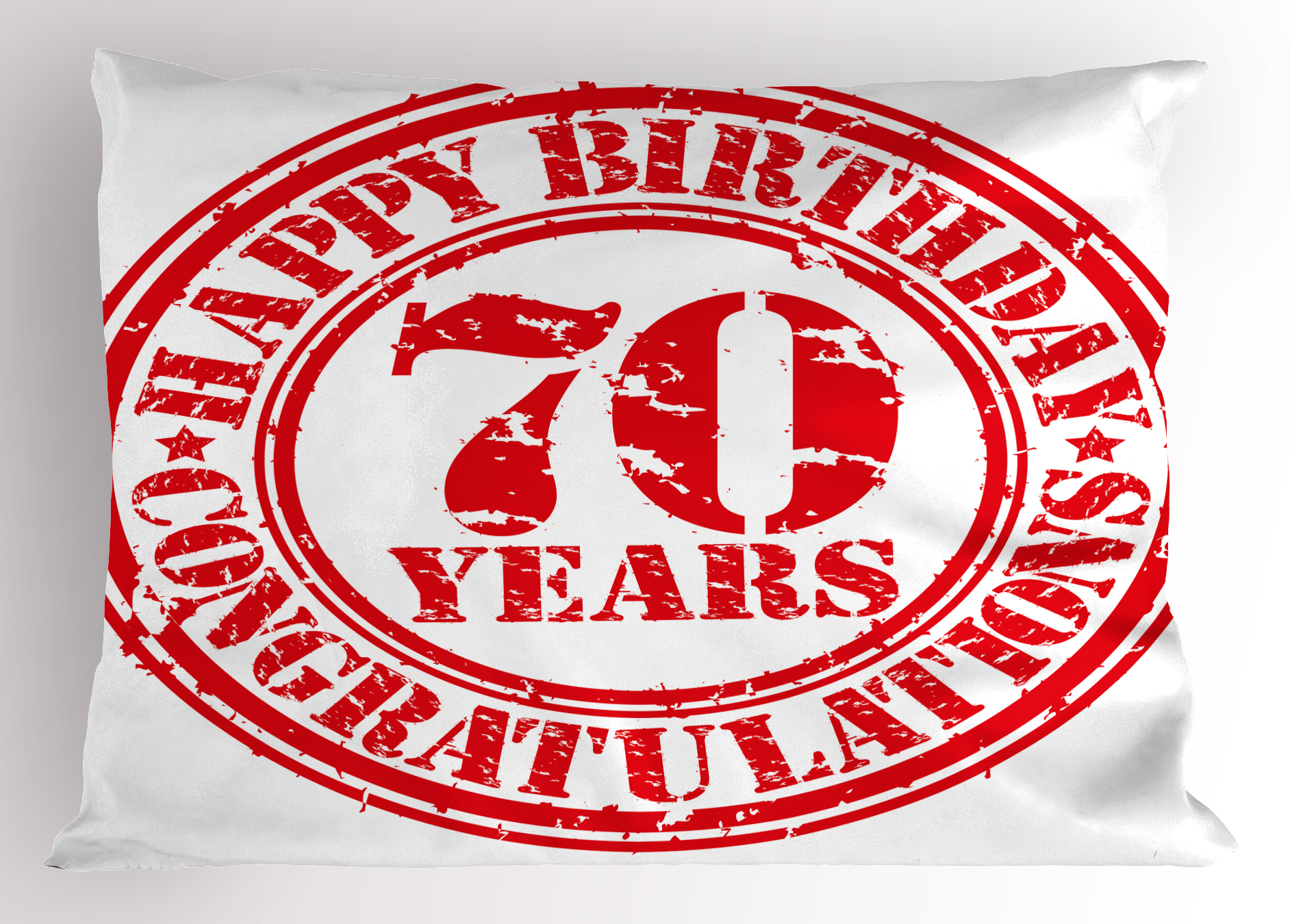 70th Birthday Pillow Sham 70 Years Congrats Symbol Icon Grunge Looking 70th Birthday Pillow Sham 70 Years Congrats Symbol Icon Grunge Looking